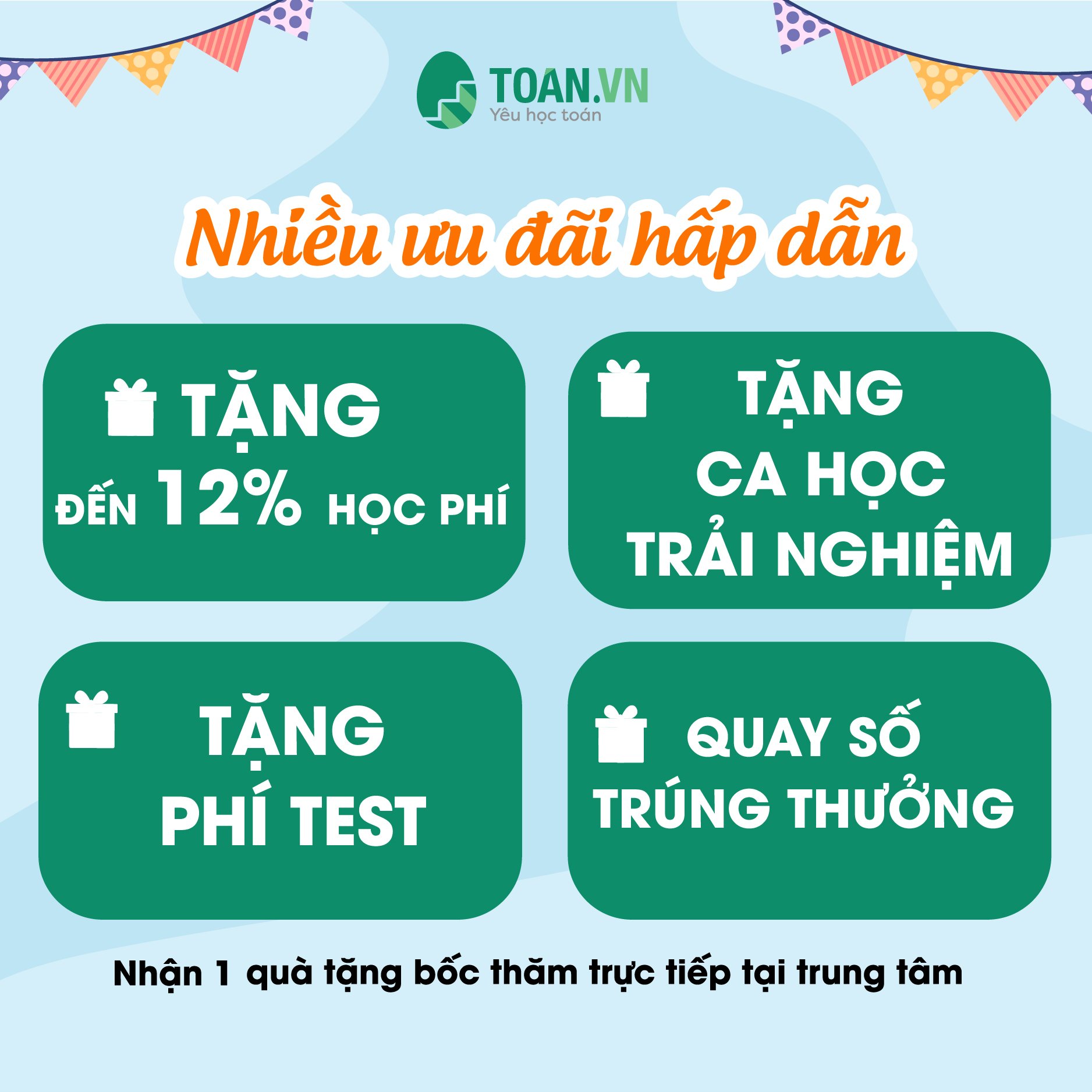 ƯU ĐÃI NHÂN DỊP SINH NHẬT 12 TUỔI HỆ THỐNG TOAN.VN - TOAN.VN