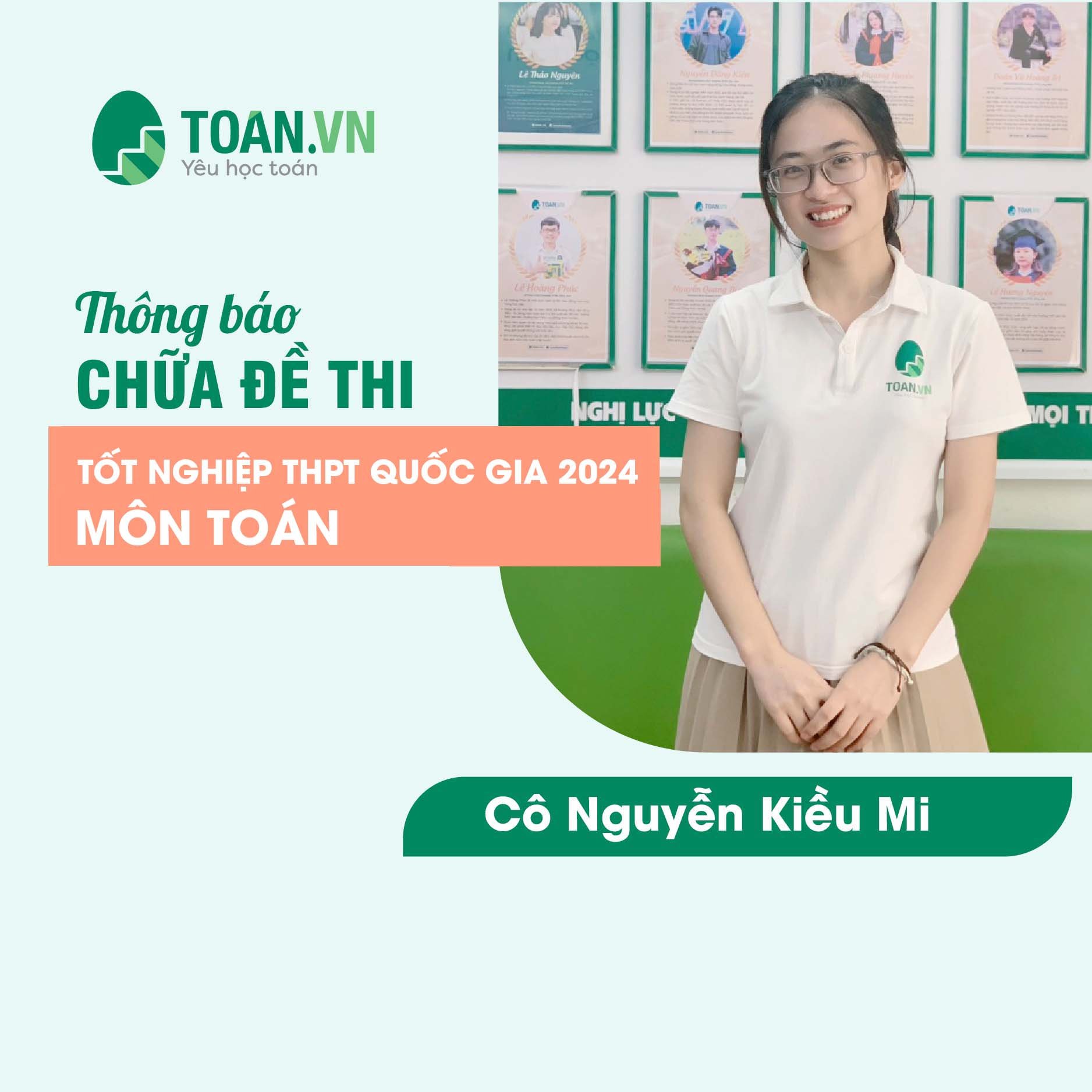 TOAN.VN TỔ CHỨC CHỮA ĐỀ THI MÔN TOÁN THPT QUỐC GIA 2024 - TOAN.VN