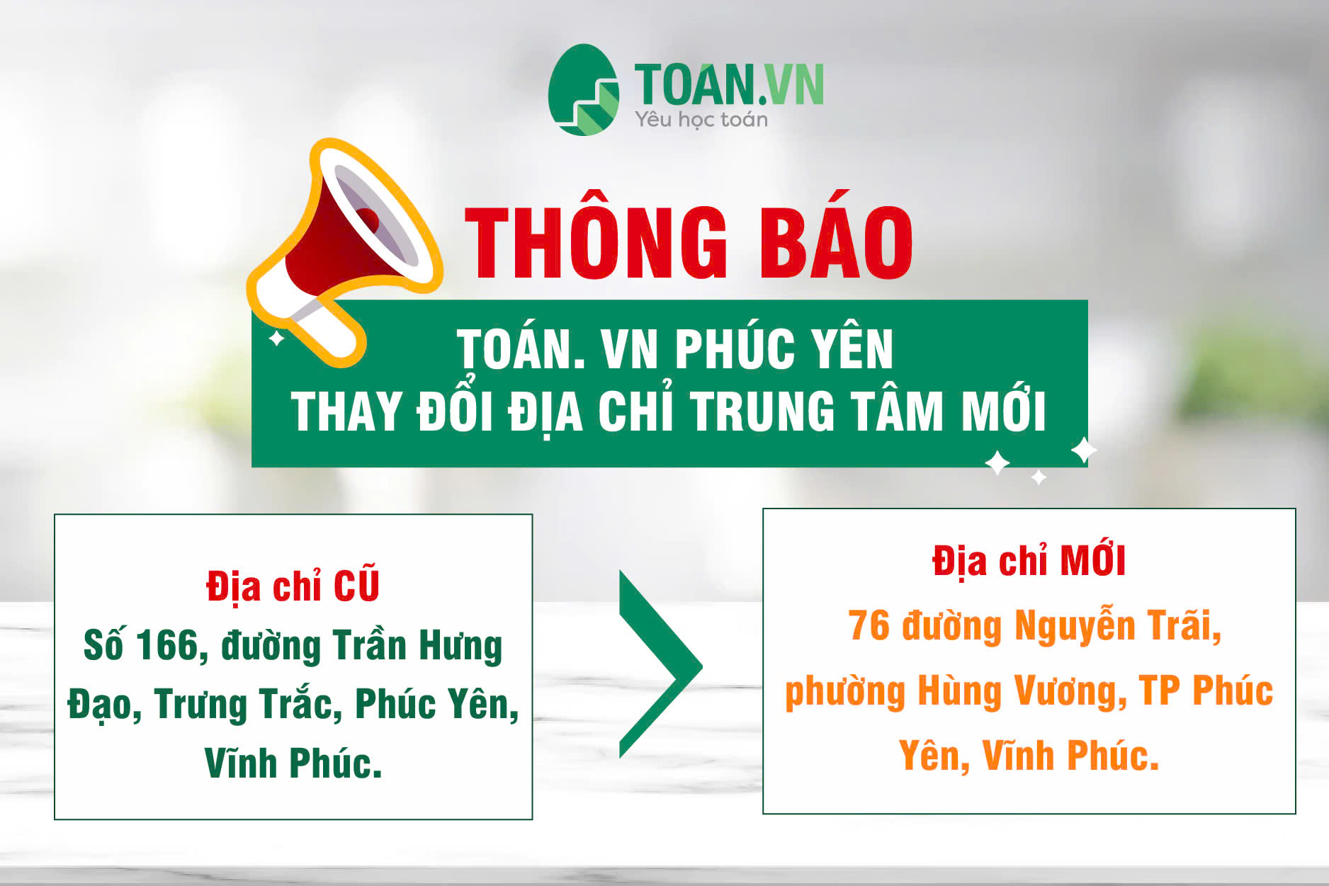 Khai trương Toan.vn Phúc Yên – Tặng tới 2.000.000Đ lớp Toán hè - TOAN.VN